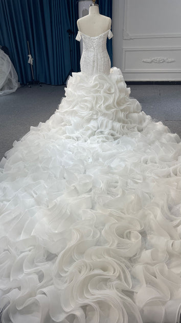 #BYG23-30 LUXURY Mermaid wedding dress with 2 meters tail- M0306A – BYG ...