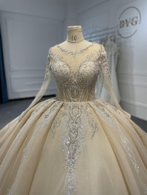 BYG #29785 fashion design strack-up layers long sleeves ballgown – BYG ...